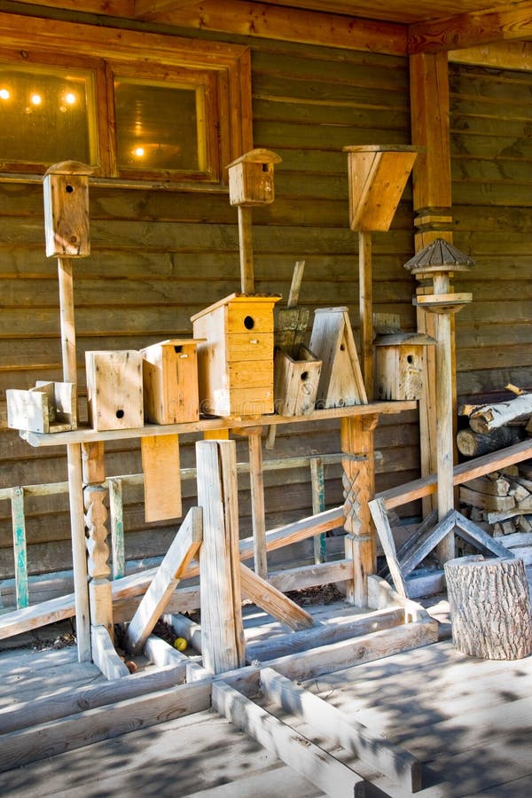 Different Wooden Bird House in Spring Stock Image - Image of birdhouse ...