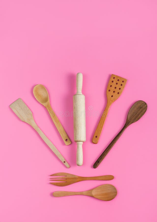 Different Wooden Kitchen Tools Stock Photo - Image of composition ...