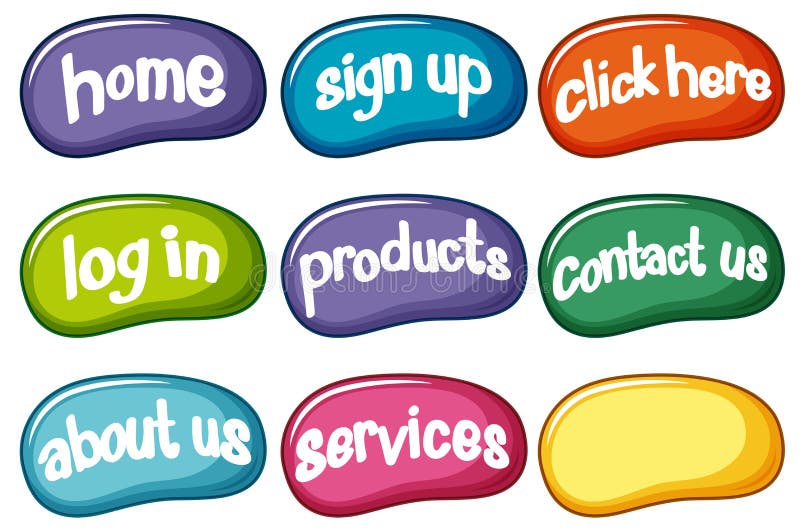 Different Words on Colorful Badges Stock Vector - Illustration of clip ...