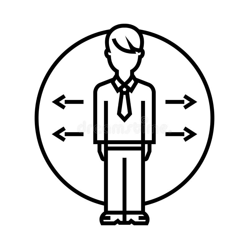 Different Work Line Icon, Concept Sign, Outline Vector Illustration ...