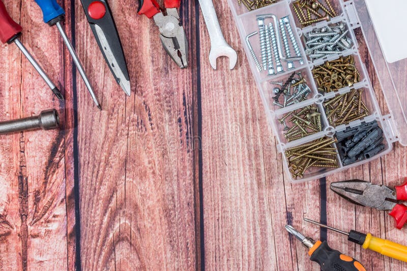 Different Work Tools Isolated on White Stock Image - Image of metal ...