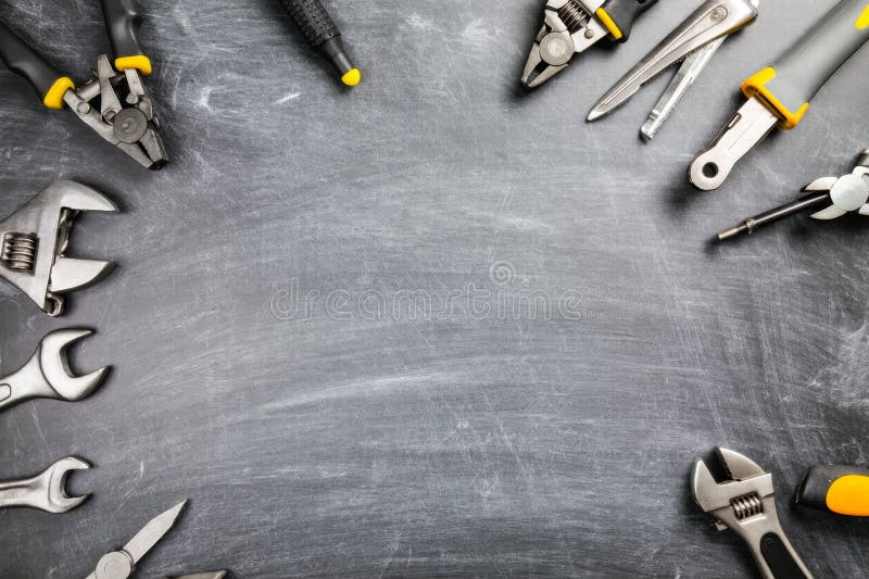 Work Tools Framing Empty Blackboard Making Space for Text Celebrating ...