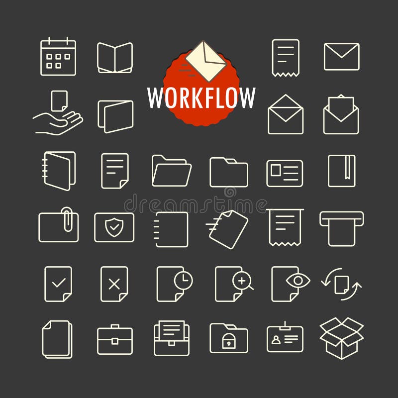 Different Workflow Icons Vector Collection Stock Vector - Illustration ...