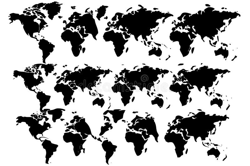 Different world map vector stock vector. Illustration of poster - 369958202