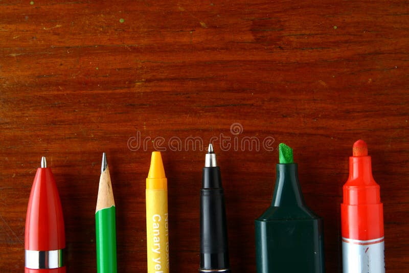Different Writing Materials Stock Photo - Image of lead, colors: 53221704