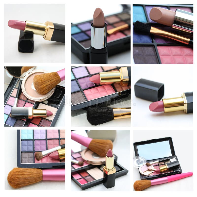 Make up collage stock photo. Image of colors, high, collection - 30300198