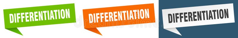 Differentiation Banner. Differentiation Speech Bubble Label Set Stock ...