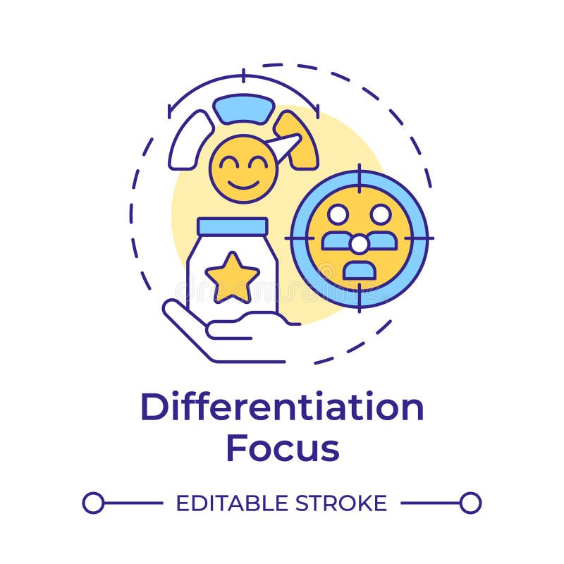 Differentiation Focus Multi Color Concept Icon Stock Vector ...