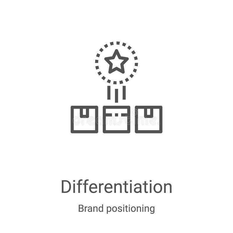 Differentiation Icon Vector from Brand Positioning Collection. Thin ...