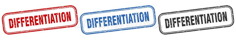 Differentiation Square Isolated Sign Set. Differentiation Stamp Stock ...
