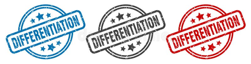 Differentiation Stamp. Differentiation Round Isolated Sign Stock Vector ...