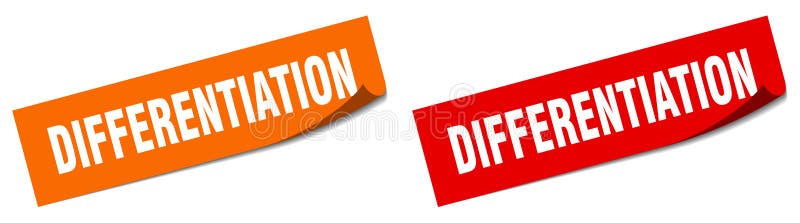 Differentiation Sticker. Differentiation Sign Set Stock Vector ...