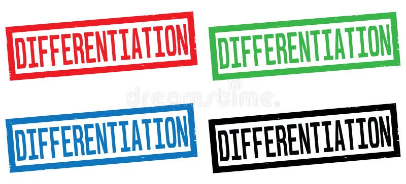 DIFFERENTIATION Text, on Rectangle Border Stamp Sign. Stock ...