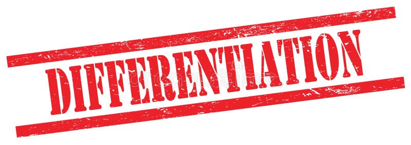 DIFFERENTIATION Text on Red Grungy Rectangle Stamp Stock Illustration ...