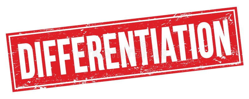 DIFFERENTIATION Text on Red Grungy Rectangle Stamp Stock Illustration ...