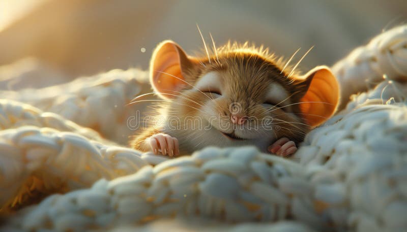 Recreation of a Nice Mouse Sleeping Peacefully in Her Bed Stock ...