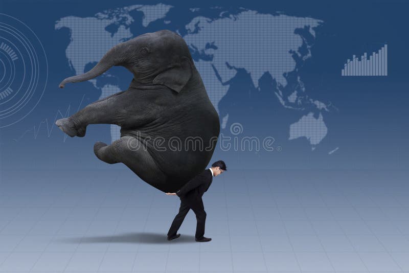 Businessman Carrying Heavy Elephant Stock Photos - Free & Royalty-Free ...
