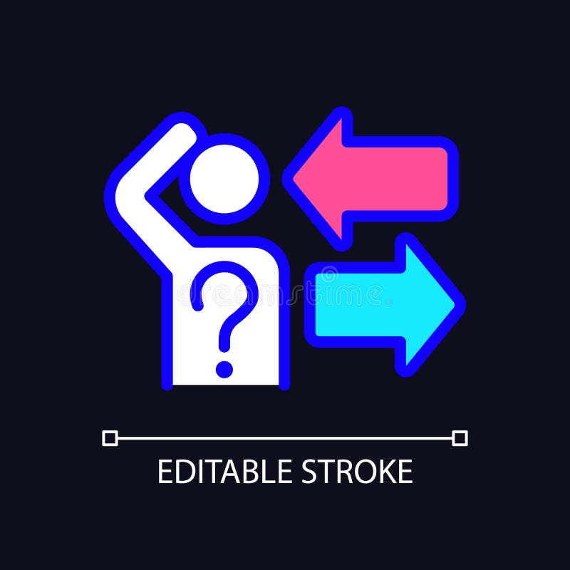 Difficult Choice Linear Icon Stock Vector - Illustration of direction ...