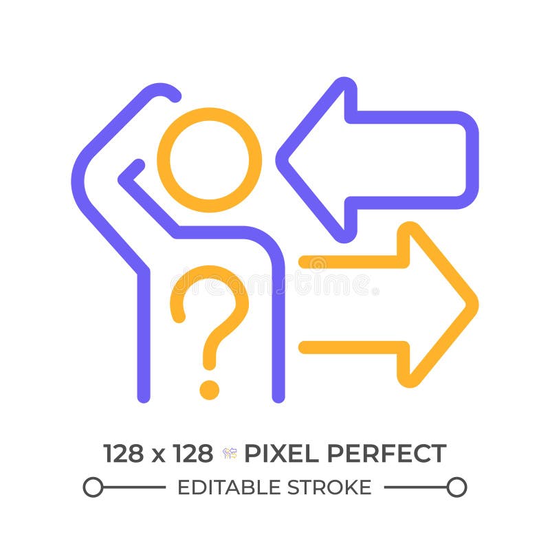 Difficult Choice Two Color Line Icon Stock Vector - Illustration of ...