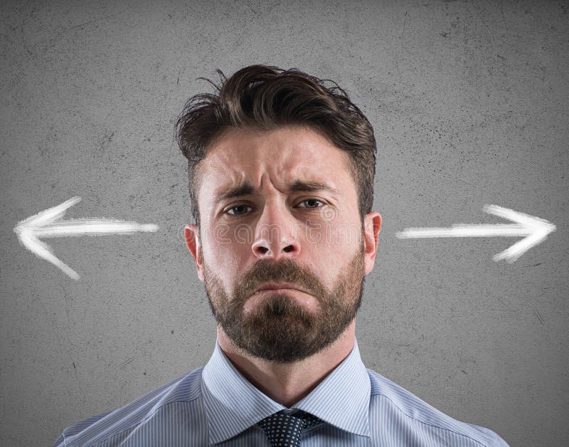 Difficult Choices of a Businessman. Concept of Confusion Stock Photo ...