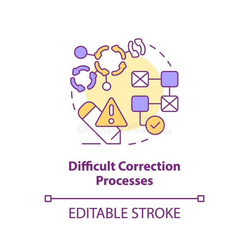 Difficult Correction Processes Concept Icon Stock Vector - Illustration ...