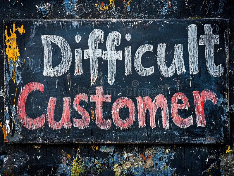 Difficult Customer Text Written on the Blackboard Stock Photo - Image ...