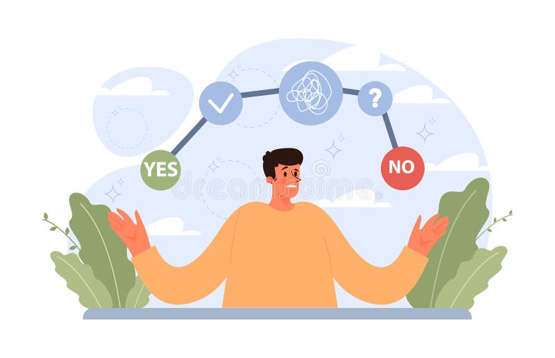 Difficult Decision-making Concept Set. Multiple Options Dilemma Stock Vector - Illustration of ...