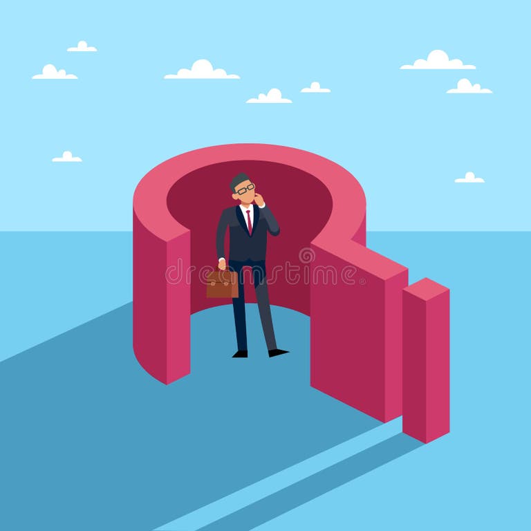 Difficult Question. Business Task, Confused Businessman in Suit ...