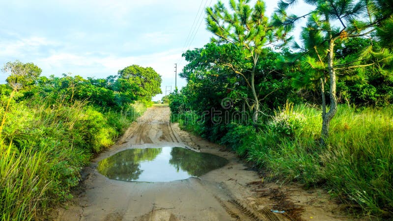 Difficult Road in Mozambique Stock Photo - Image of empty, africa: 96098896
