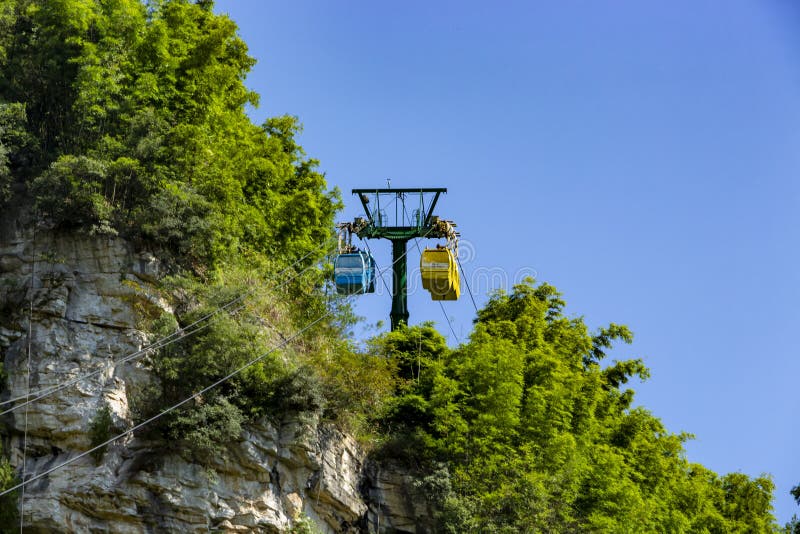 Difficult for the Ropeway To Go To Sky Stock Image - Image of feel ...