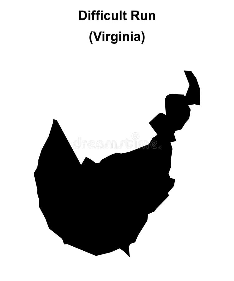 Difficult Run outline map stock vector. Illustration of blank - 357616483