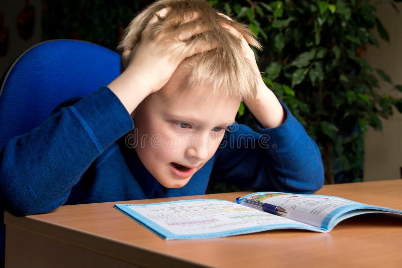Difficult school homework stock image. Image of adhd - 67832811