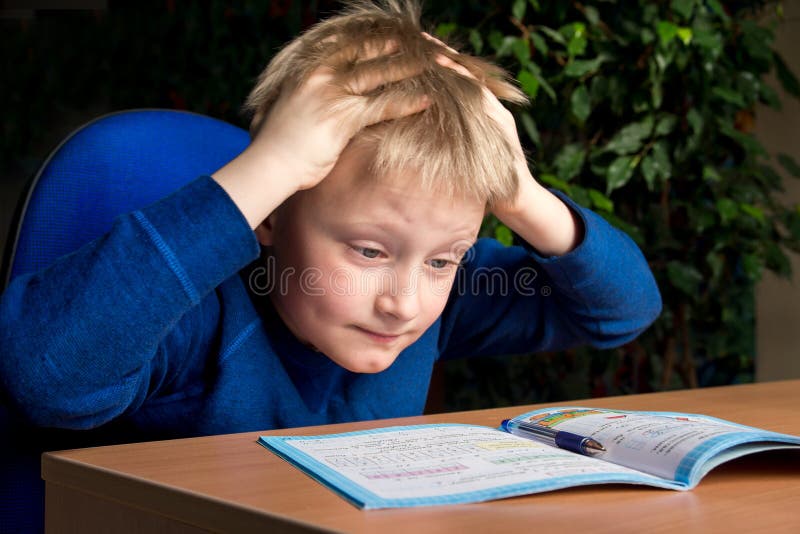 Difficult school homework stock image. Image of desk - 69050211