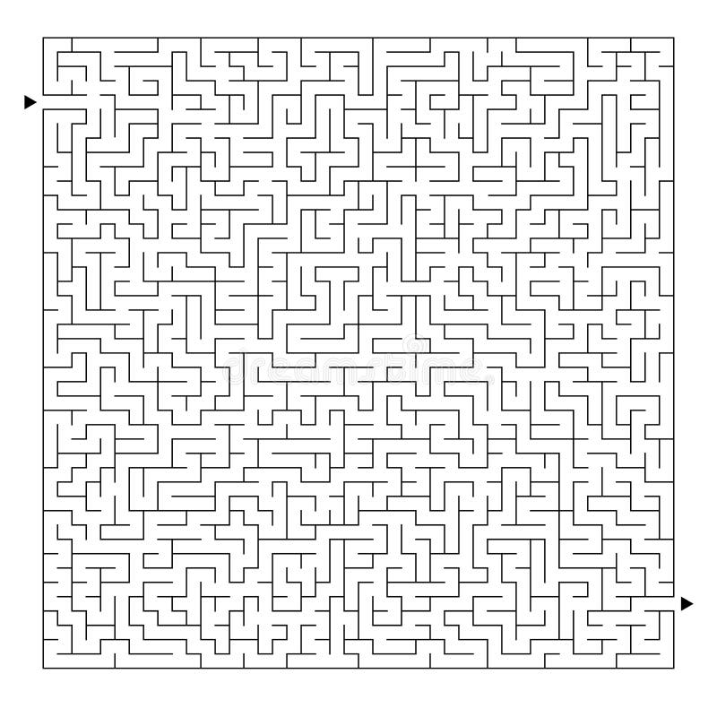 Difficult Square Maze. Game for Kids and Adults. Puzzle for Children ...