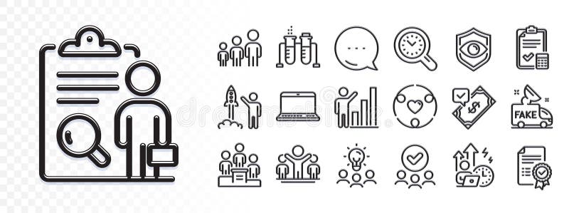 Difficult Stress, Business Idea and Approved Group Line Icons for Web ...