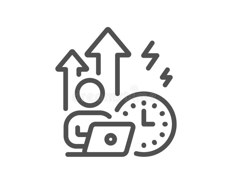 Difficult Stress Grows Line Icon. Work Pressure Sign. Vector Stock ...