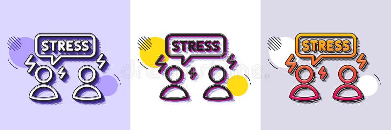 Difficult Stress Line Icon. Anxiety Depression Sign. Halftone Dotted ...