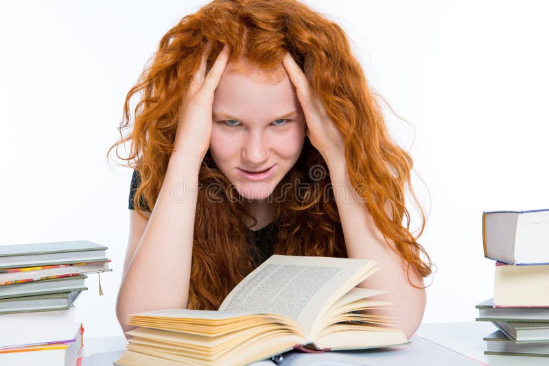 Difficult studies stock image. Image of model, literature - 35043275