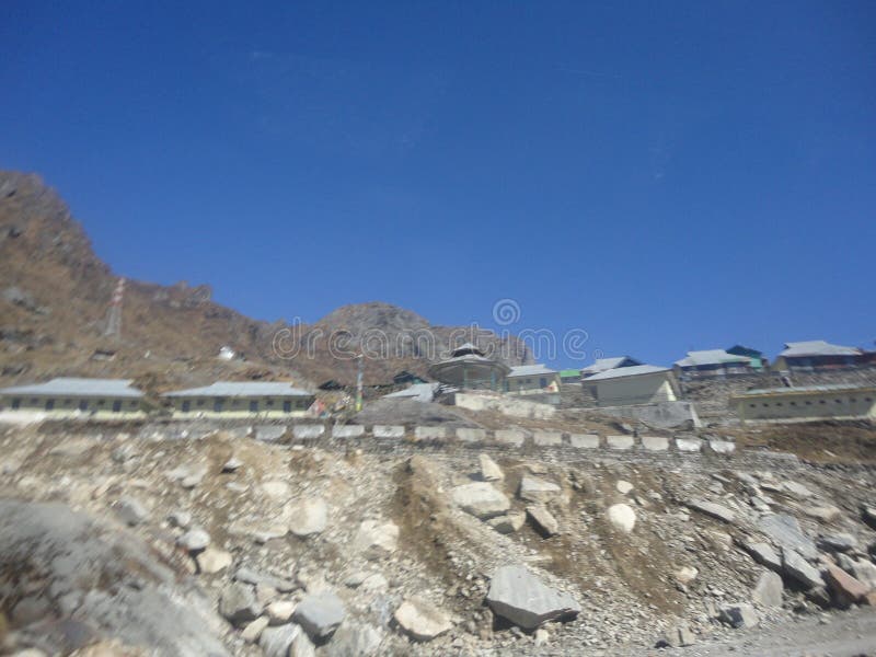 Difficult Terrain with Houses Stock Photo - Image of sikkim, dangerous ...