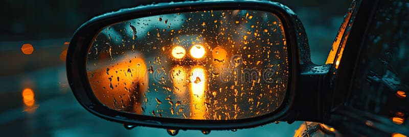 It is Difficult To See through a Side Mirror when Raindrops are Falling ...