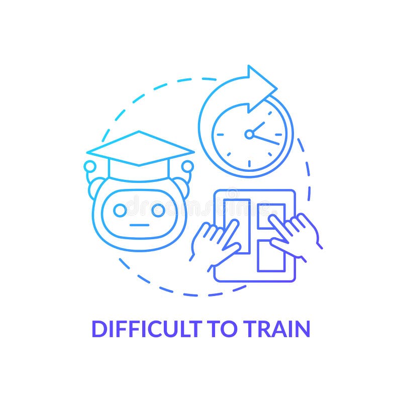 Difficult To Train Blue Gradient Concept Icon Stock Vector ...