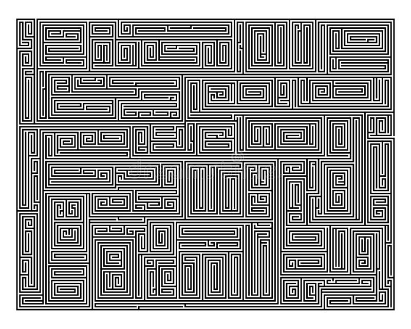 Difficult Vector Black and White Maze Stock Vector - Illustration of ...