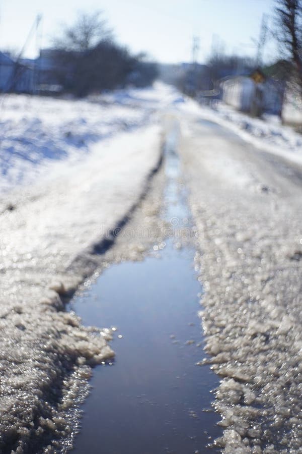 Difficult Weather Conditions. Winter Sleet Stock Photo - Image of ...