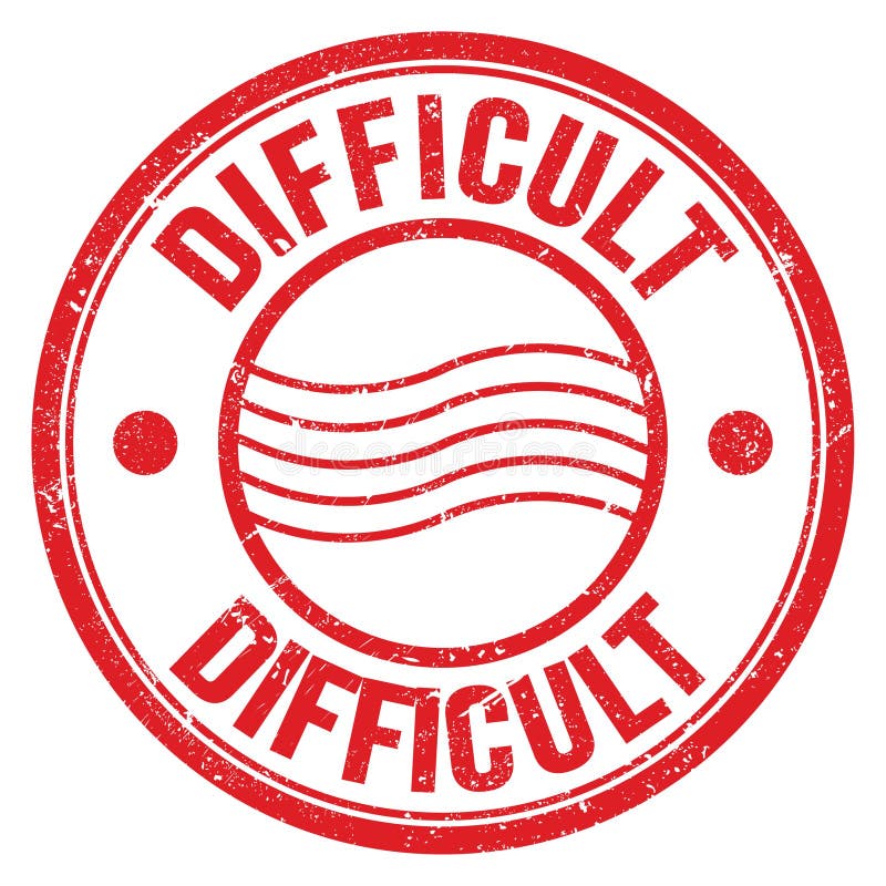 DIFFICULT Text Written on Red Round Postal Stamp Sign Stock ...