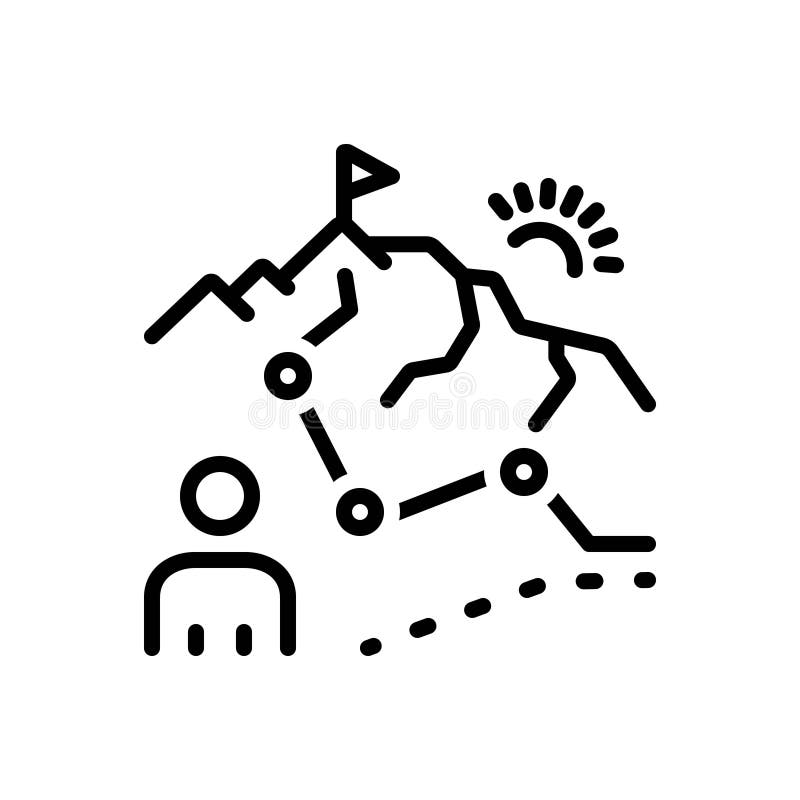 Black Line Icon for Difficulties, Struggling and Trouble Stock Vector ...