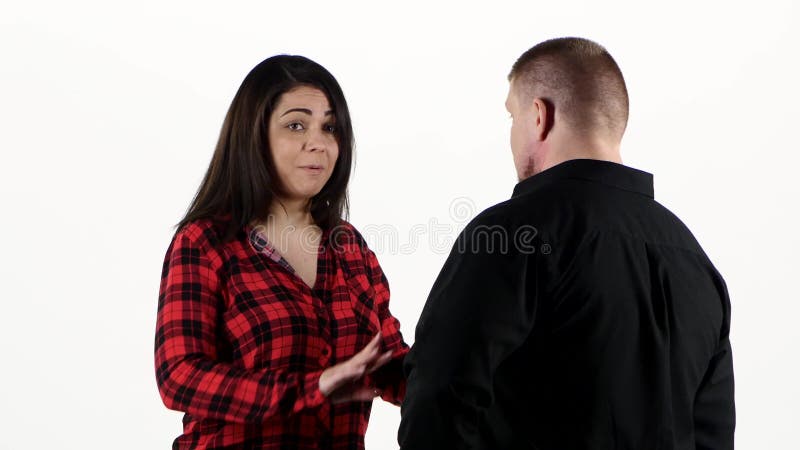 Sad woman and violent man stock image. Image of expression - 51017477