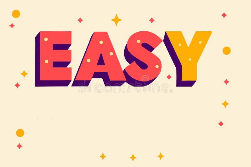 Simple Cheerful Positive Red Orange Inscription Easy on Yellow Stock ...