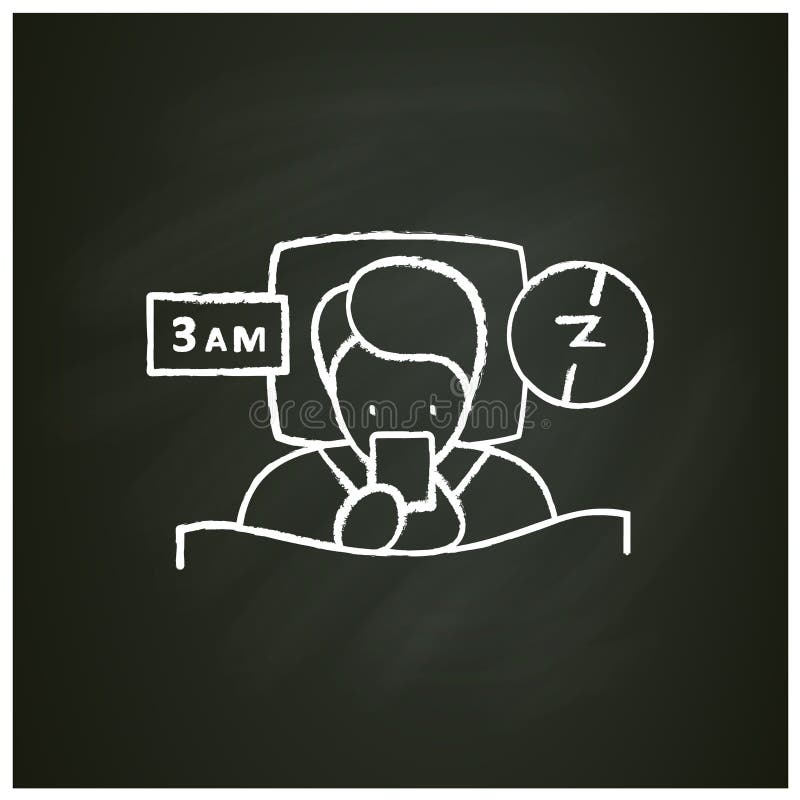 Difficulty Falling Asleep Chalk Icon Stock Vector - Illustration of ...