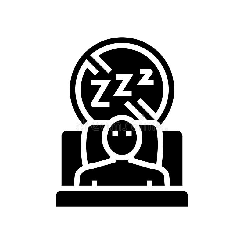 Difficulty Falling Asleep at Night Glyph Icon Vector Illustration Stock ...