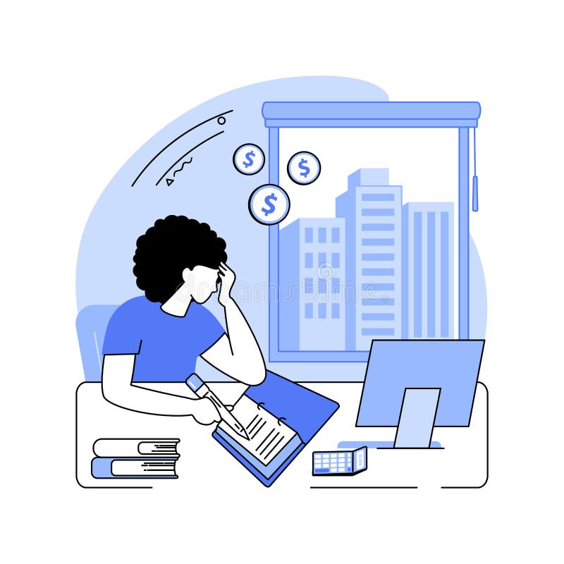 Difficulty with Taxes Isolated Cartoon Vector Illustrations. Stock ...